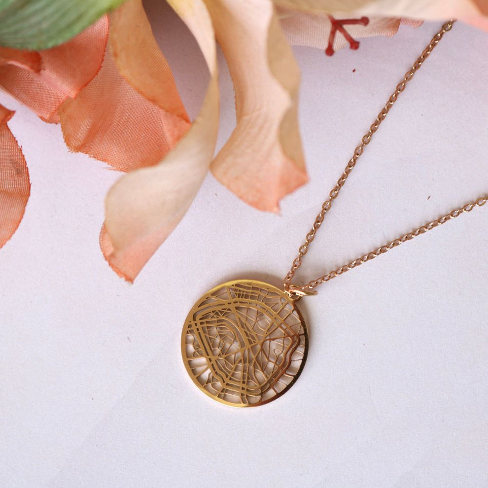 Paris Rose Gold - City Map Necklace – Atlas Adrift